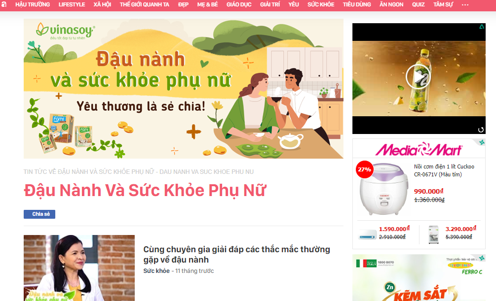 Nhãn hàng Vinasoy chiếm lĩnh nhận diện với tuyến nội dung độc quyền